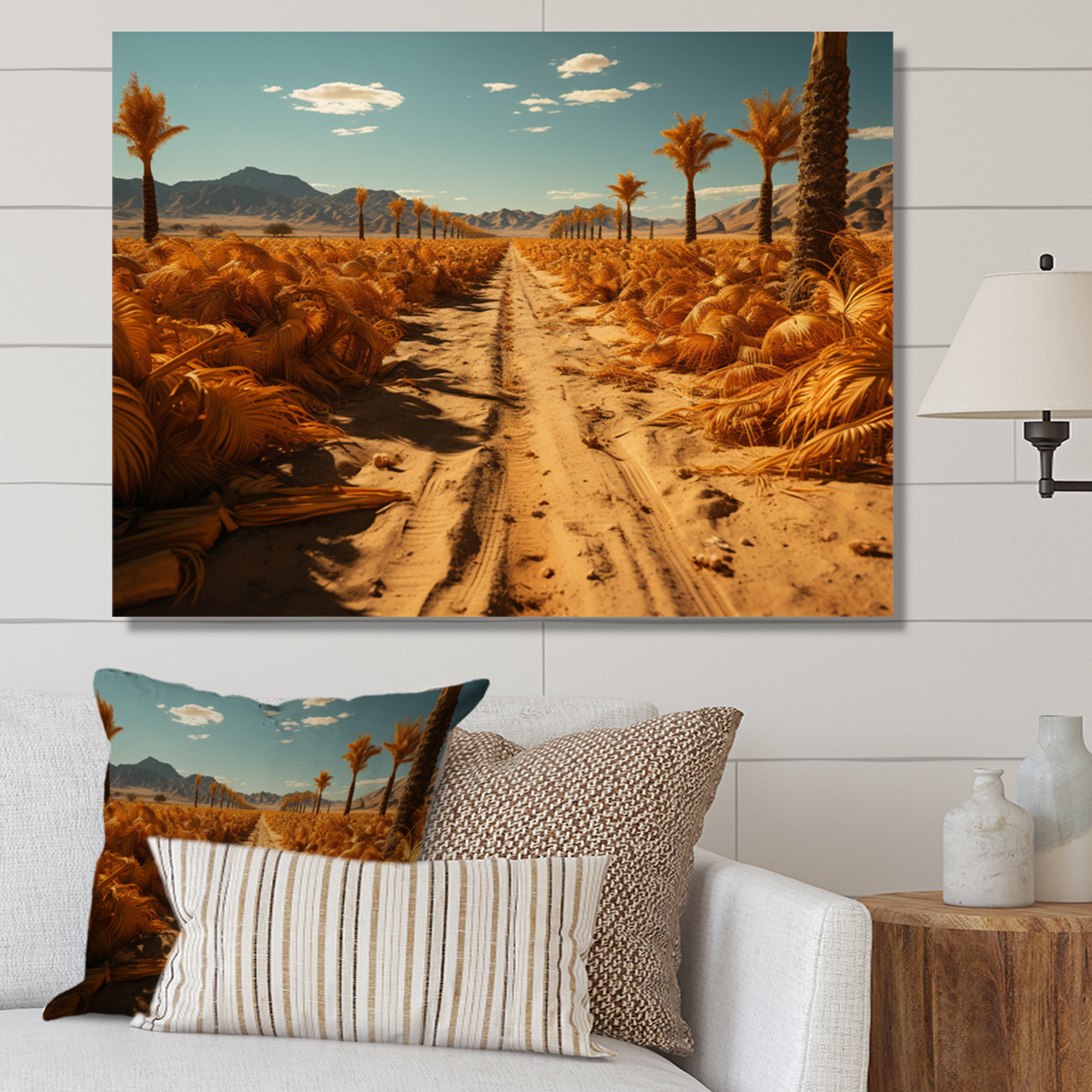 Millwood Pines Yellow Palm Trees Field II On Canvas Print | Wayfair